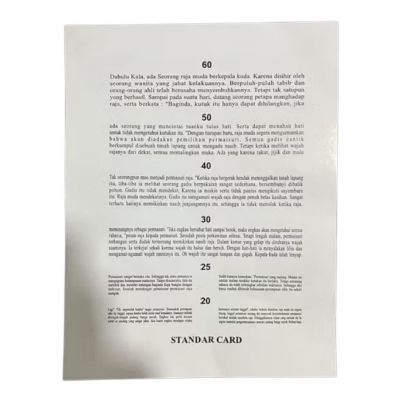 Jual Reading Chart / Kartu Jaeger / Test Baca / Jeger / Kartu Baca Mata ...