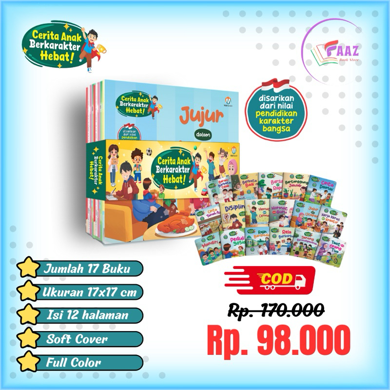 Jual 17 Buku Cerita Anak Berkarakter Hebat - Dongen Sebelum Tidur Paud TK Usia 3, 4, 5, 6, 7 ...