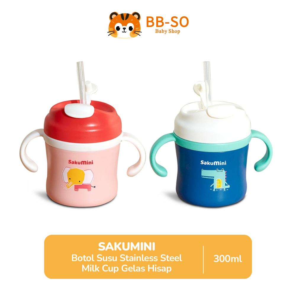 Jual Sakumini Botol Susu Stainless Steel Milk Cup Gelas Hisap | Shopee ...