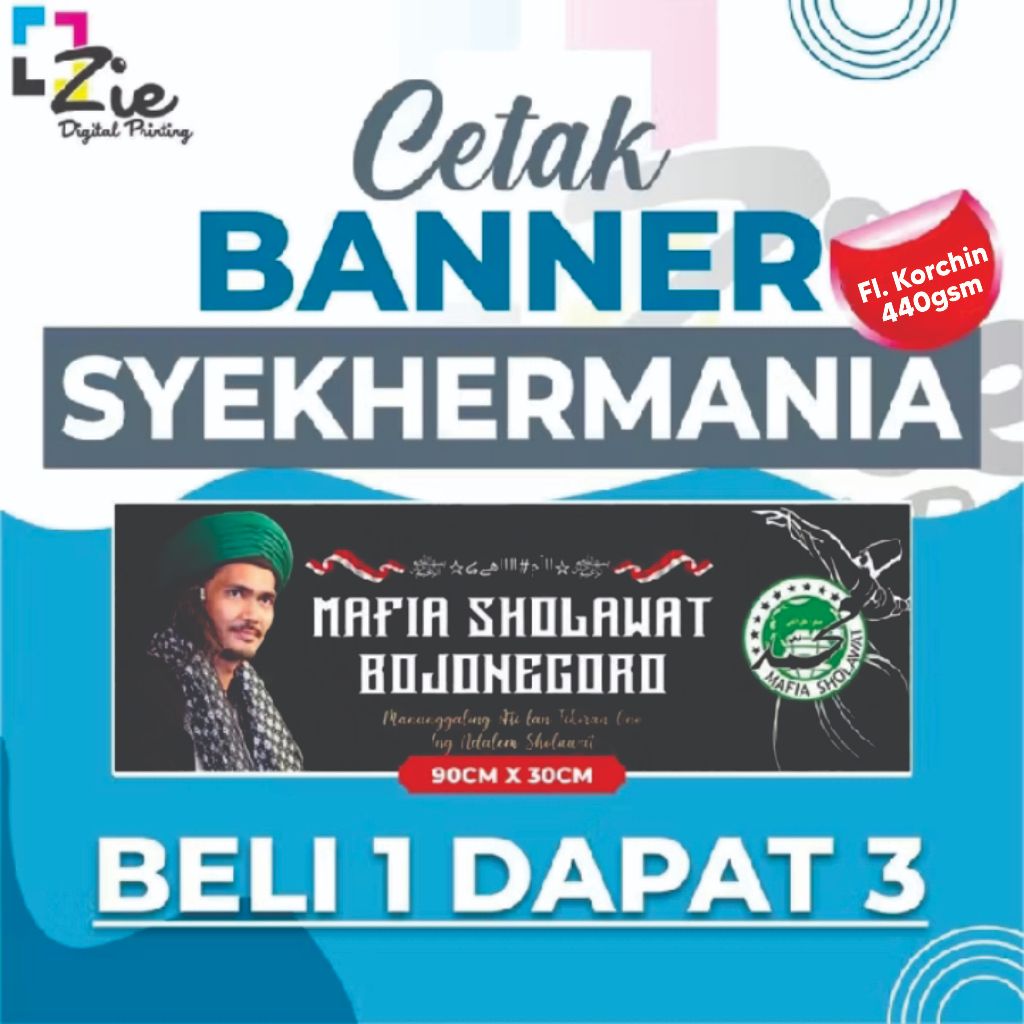 Jual Cetak Banner Syekhermania BELI 1 DAPAT 3 Frontlite Bahan Korchin ...