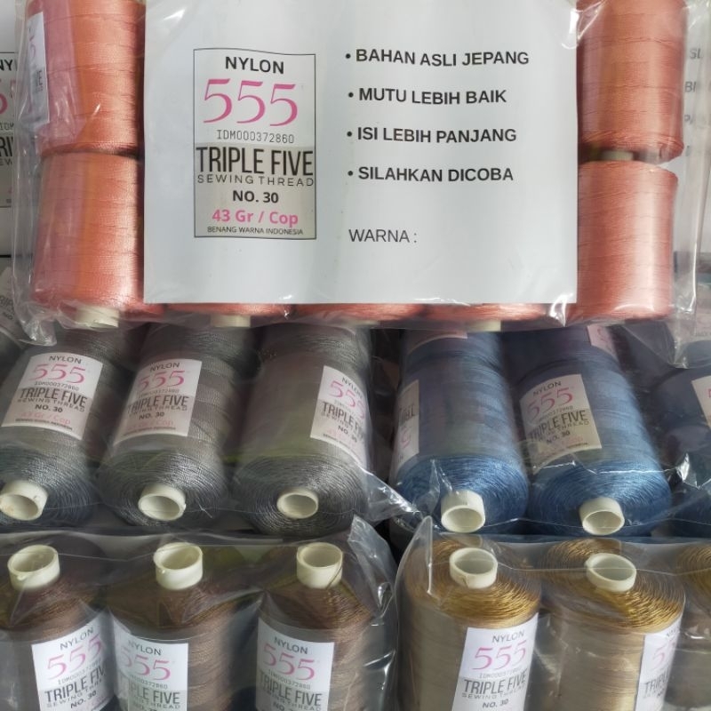 Jual Benang Jahit Nilon 555 | Triple Five No 30 | 1 Pack Isi 10 Roll ...