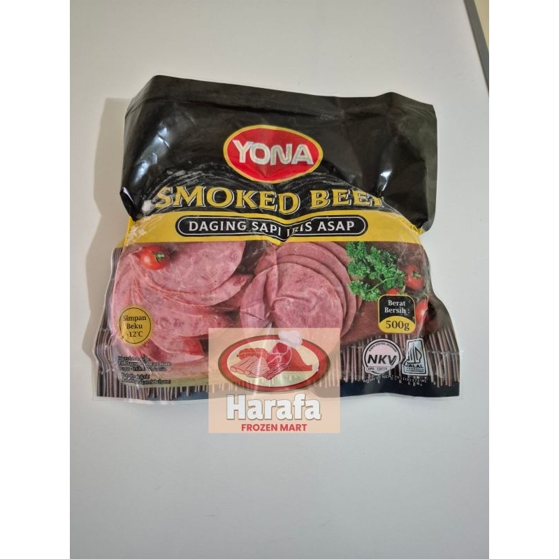 Jual YONA SMOKED BEEF, DAGING SAPI IRIS ASAP 500g | Shopee Indonesia