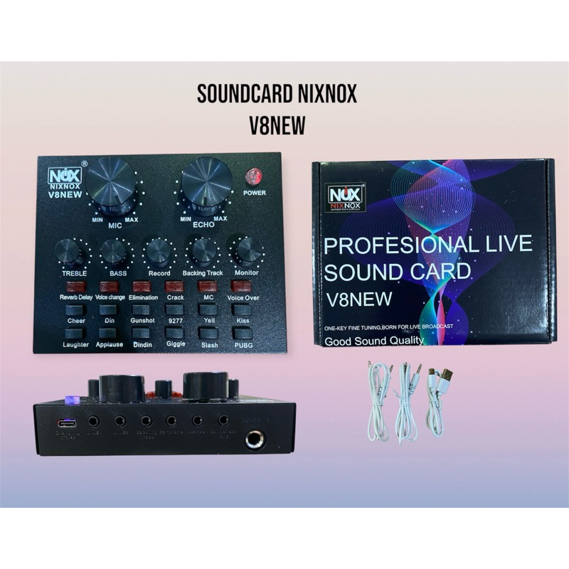 Jual [BEST]SoundCard Nixnox V8New Bluetooth Live Mixer Audio USB ...