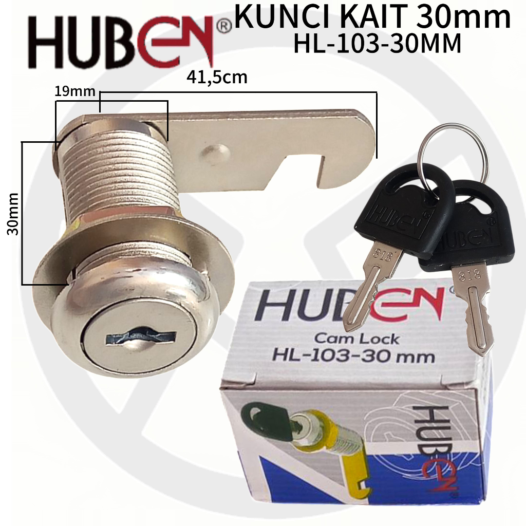 Jual kunci laci kait, Cam lock HUBEN HL-103-30mm | Shopee Indonesia