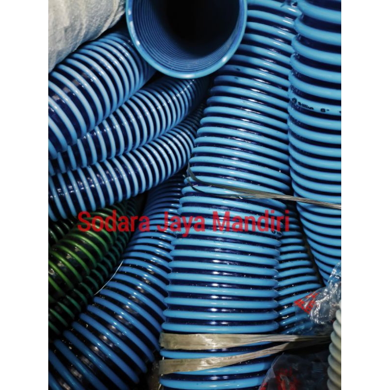Jual Selang Spiral 6 inch Hisap Pompa Air irigasi pvc biru 8 inch ...