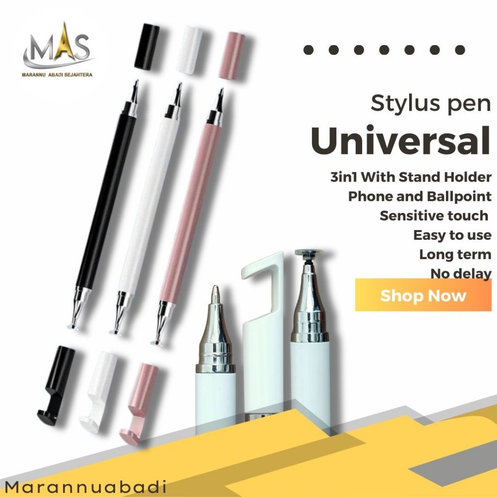 Jual Stylus Pen 3 in 1 With Stand Holder Phone / Tablet Universal ...