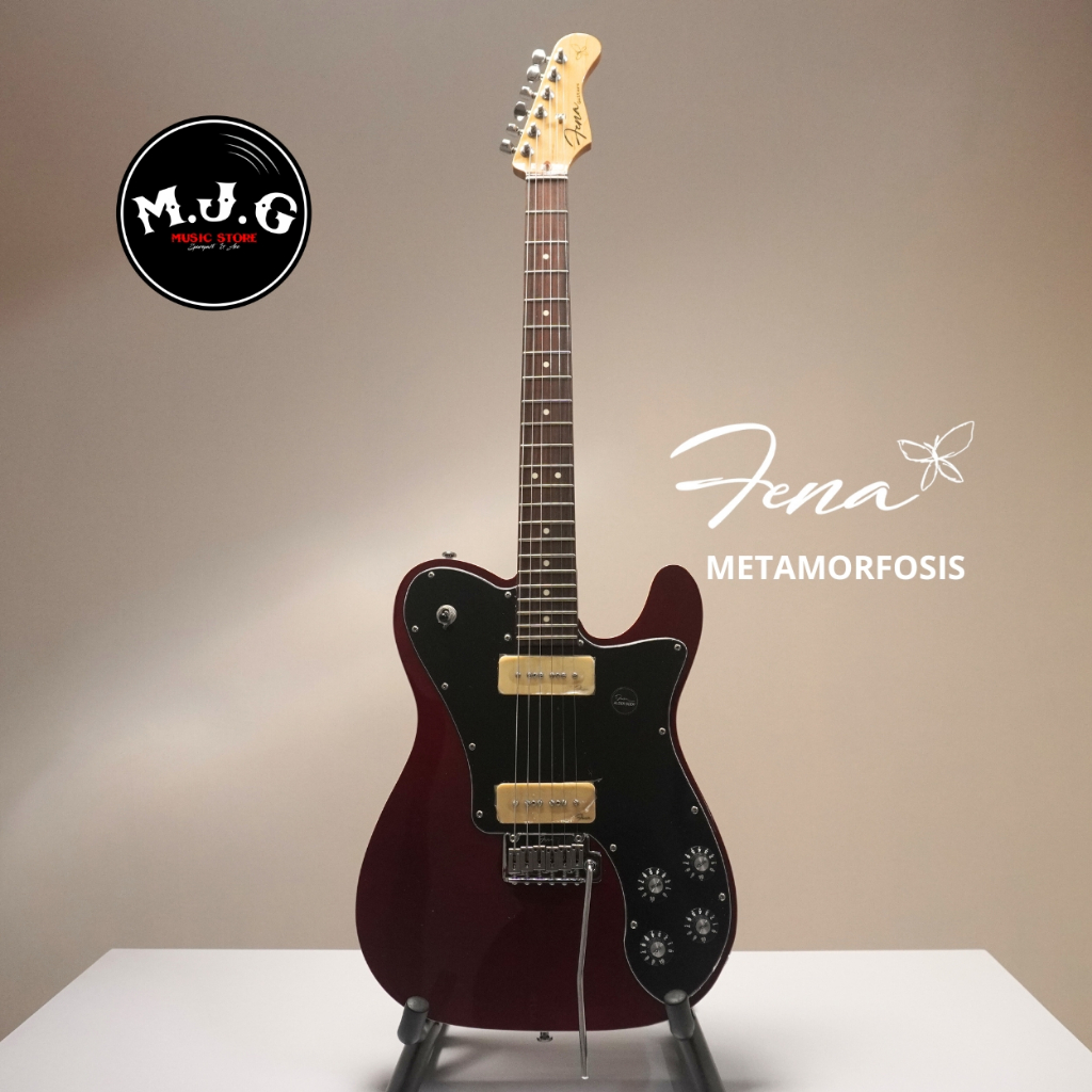 Jual gitar elektrik Fena telecaster deluxe TLDX red wine rosewood FB ...