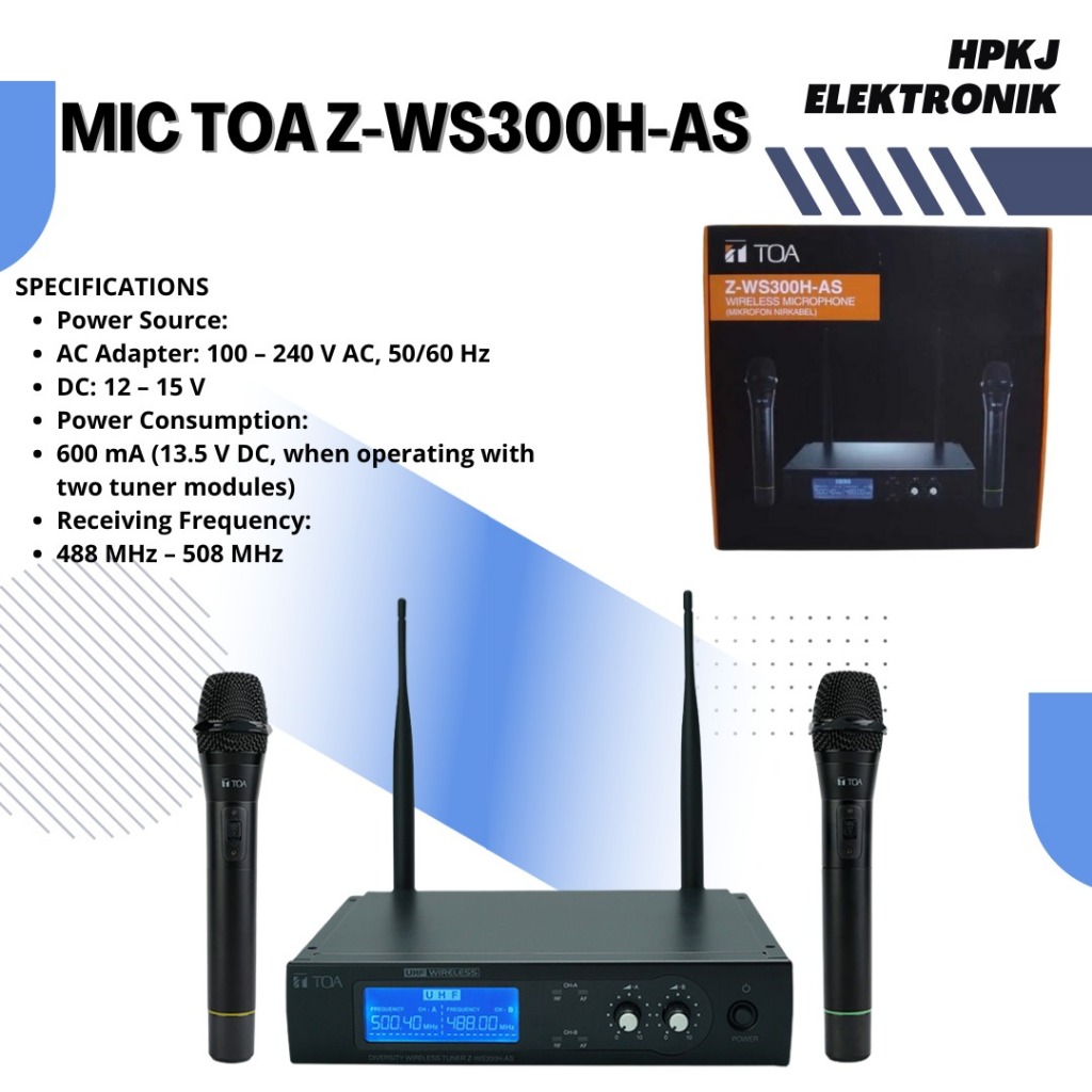 Jual Mic Wireless TOA Z-WS300H-AS Microphone TOA ZWS 300H AS / TOA Z ...