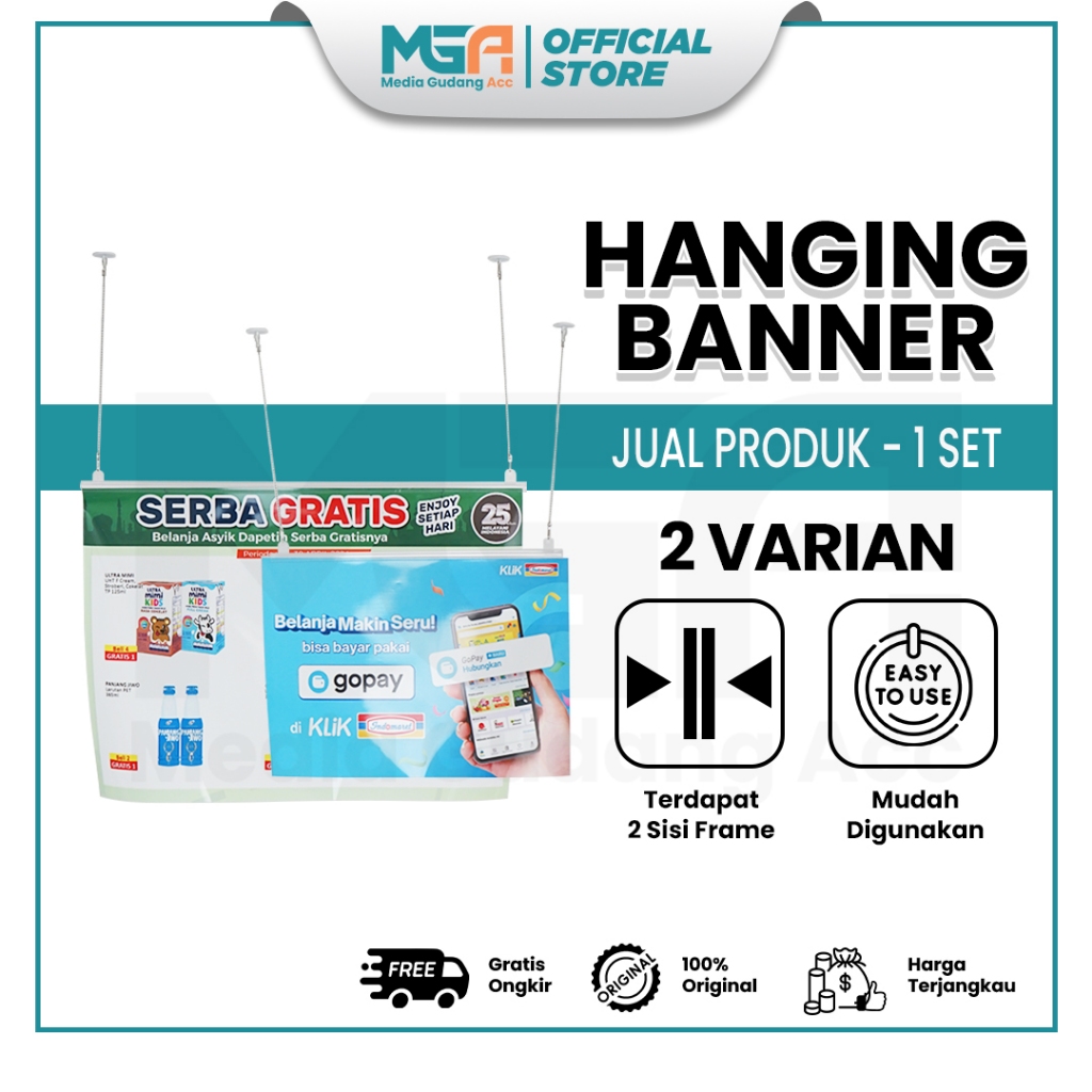 Jual Hanging Banner Akrilik 40cm/60cm | Alat Gantung Poster | Frame ...