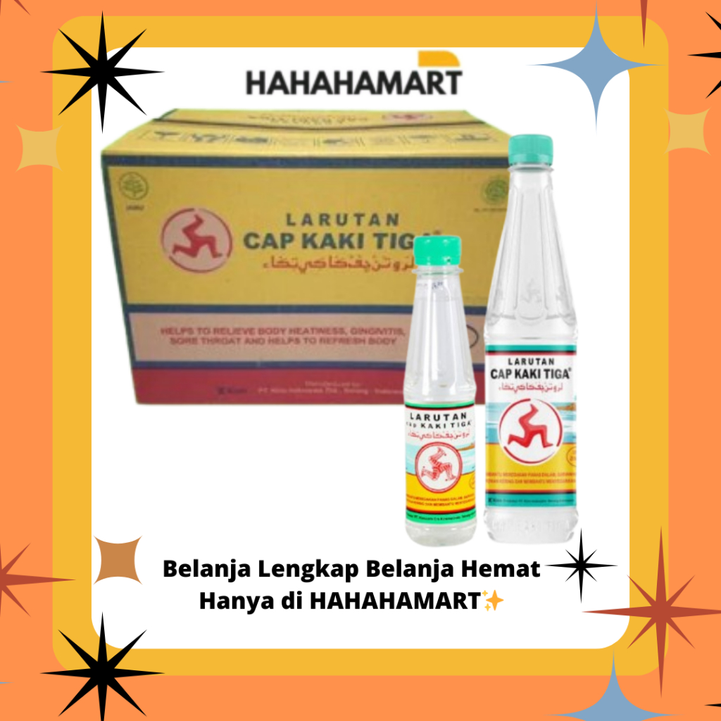 Jual Larutan Cap Kaki Tiga Botol Harga Karton Ukuran 200ml Isi 48pcs Dan 500ml Isi 24pcs ...