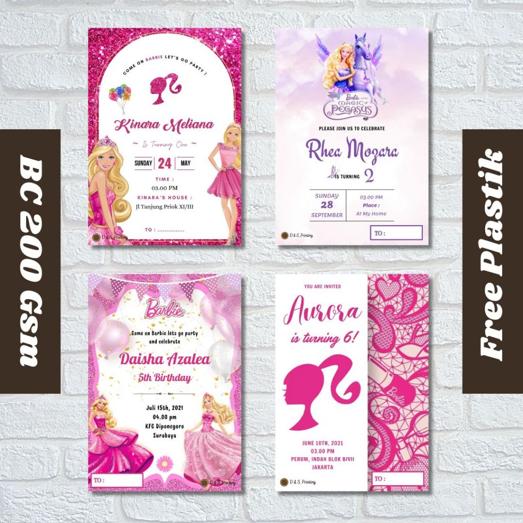 Jual Undangan Ulang Tahun Barbie Ver. | Shopee Indonesia