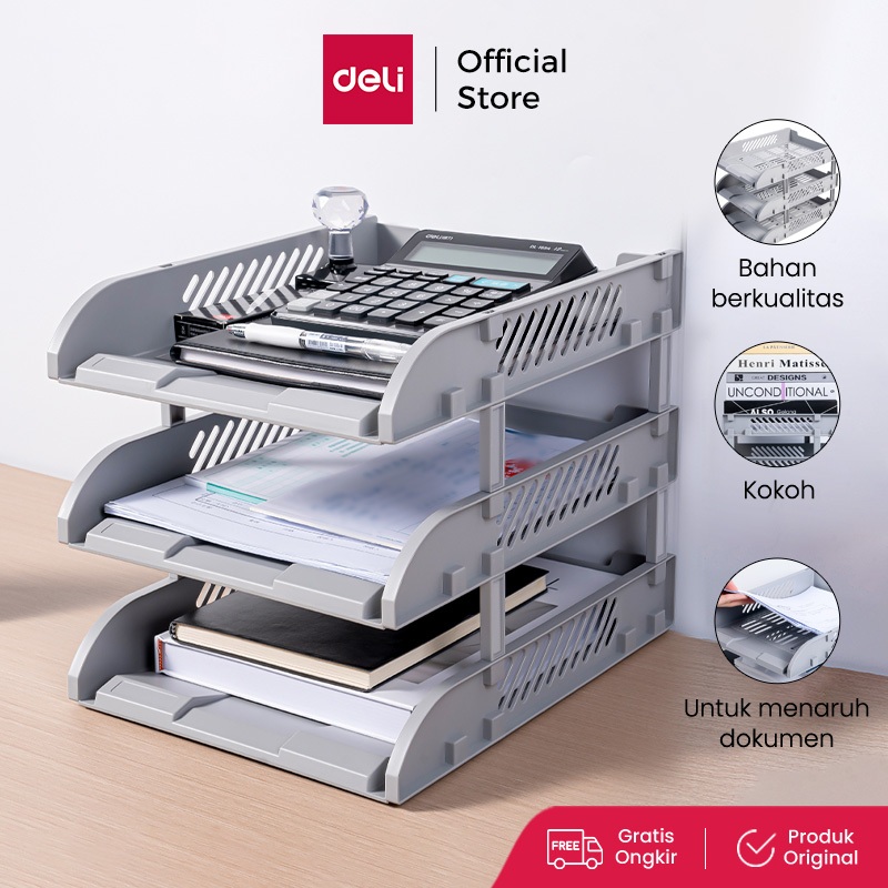 Jual Deli Rak File / File Tray Berkas Dokumen 9217ES | Shopee Indonesia