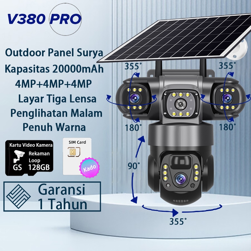 Jual V380 Pro Penglihatan Malam Penuh Warna Kamera CCTV Tenaga Surya ...