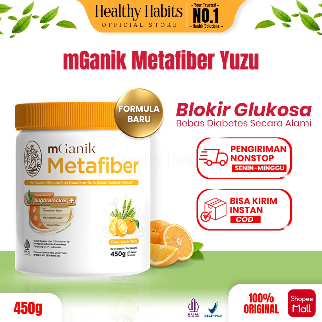 Jual mGanik - Metafiber Jeruk Yuzu 450gr - 1 Tub Suplemen Serat ...