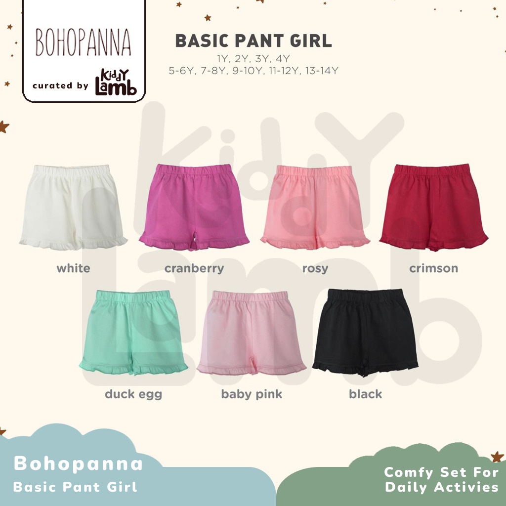 Jual Bohopanna Basic Pants Girl / Bawahan Celana Pendek Anak Perempuan Lucu Trendy 1-14 Tahun ...