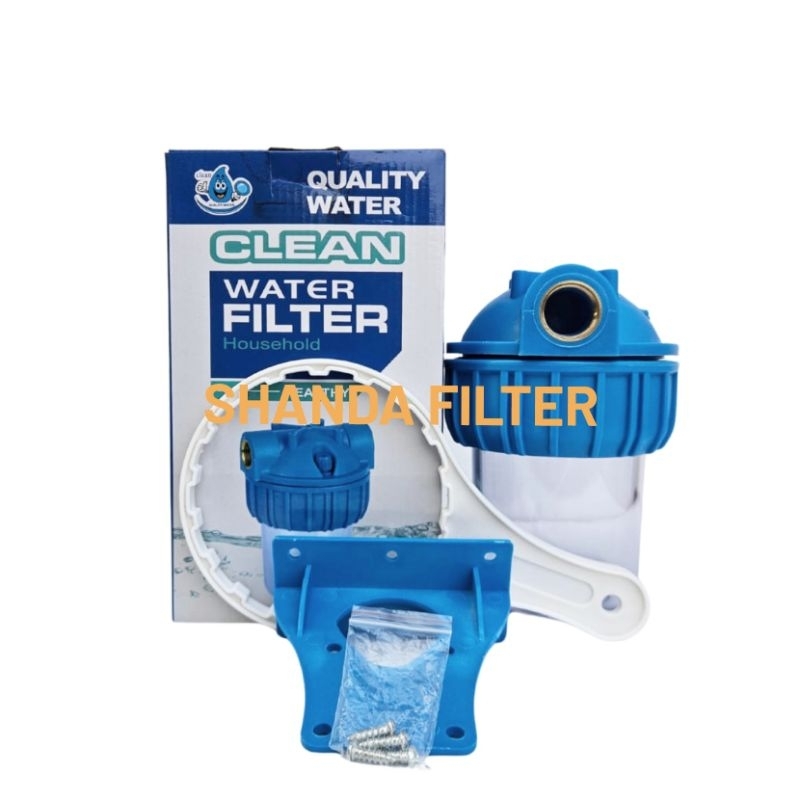 Jual Housing Filter Air 5 Inch Clear Drat Kuningan 3/4 Inch | Shopee ...
