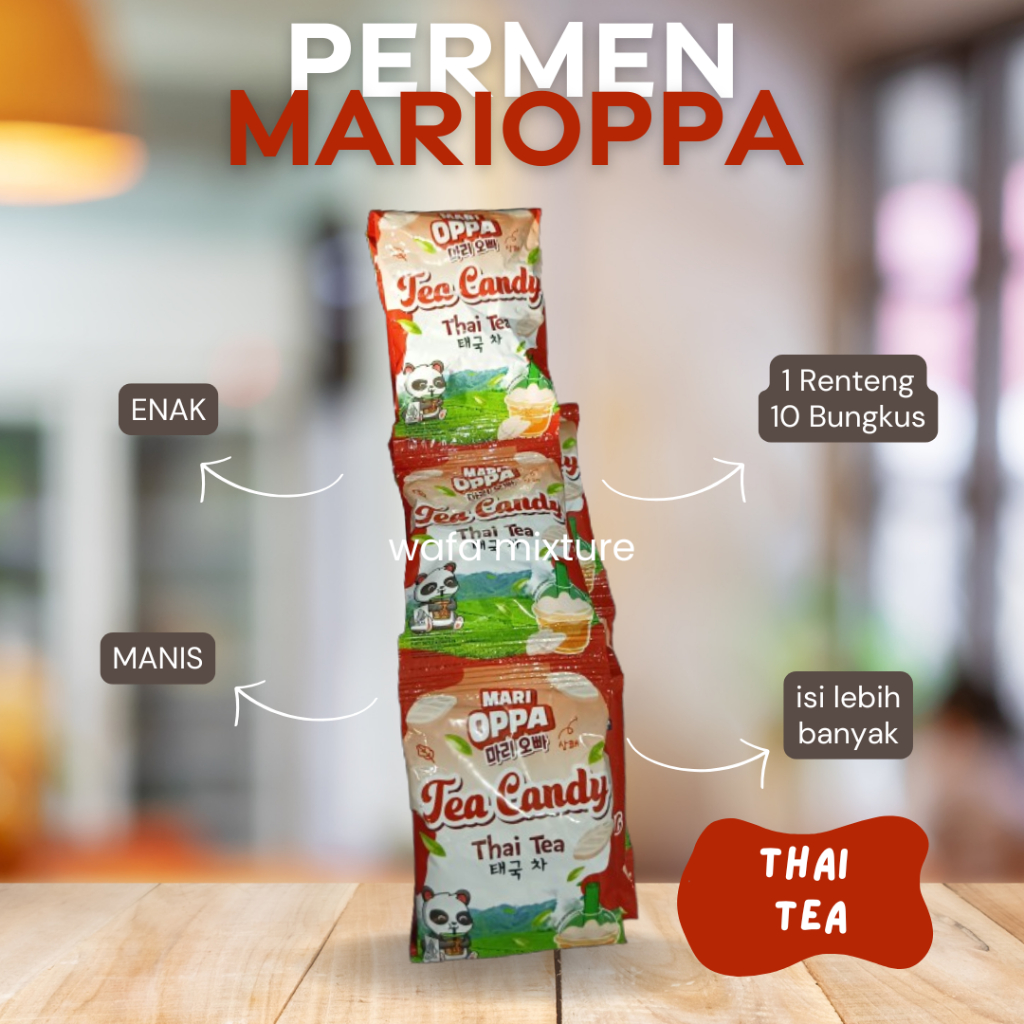 Jual PERMEN MARIOPPA RASA THAI TEA 1 renteng 10sachet / PERMEN SUSU ...