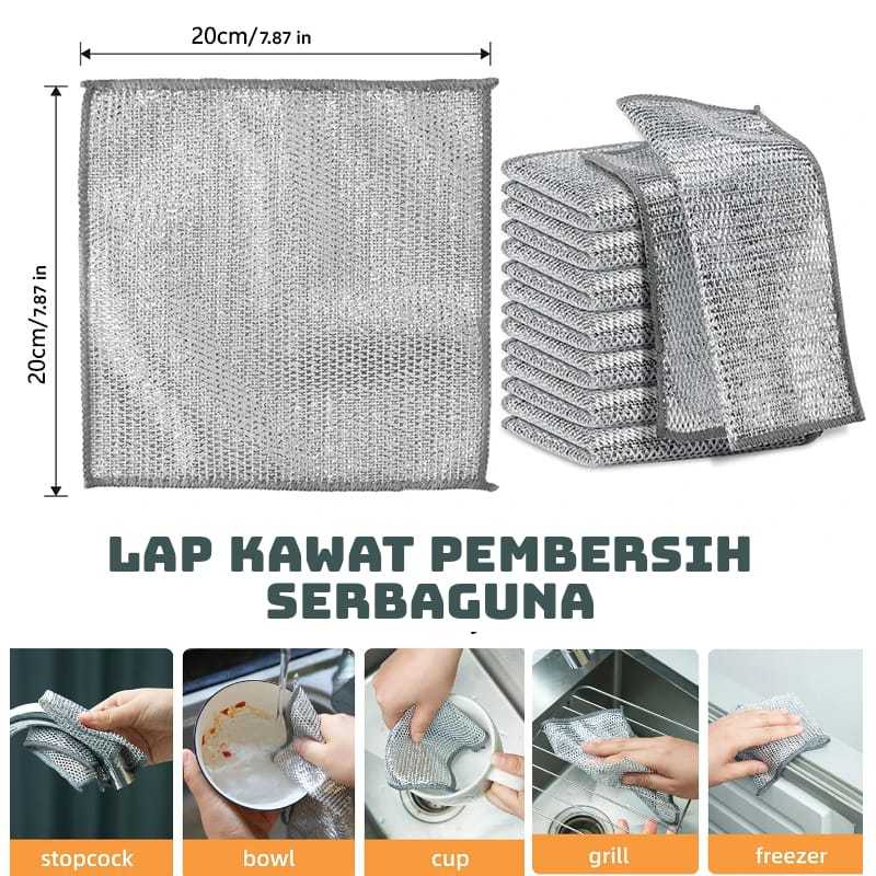 Jual KAIN LAP KAWAT PEMBERSIH DAPUR PENCUCI PIRING PANCI 2 LAPIS ...