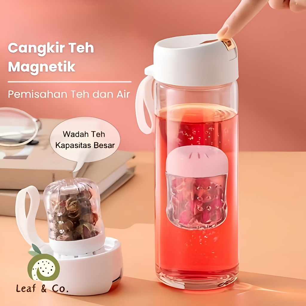 Jual Botol Minum Magnetic Tea Strainer Bottle Dengan Wadah Saringan Teh Magnet Infuser Tumbler ...