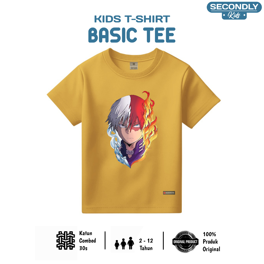 Jual Secondly.Kids Baju Kaos Laki-Laki Bahan Katun Combed 30s Anime ...