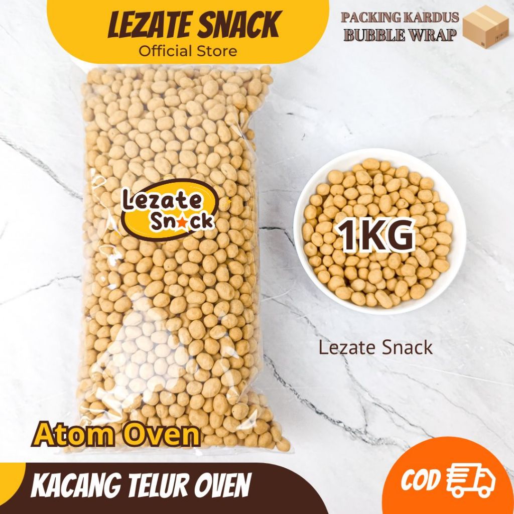 Jual Kacang Telur Atom Oven Kiloan 1Kg Gurih Manis Murah / Kacang Telor ...
