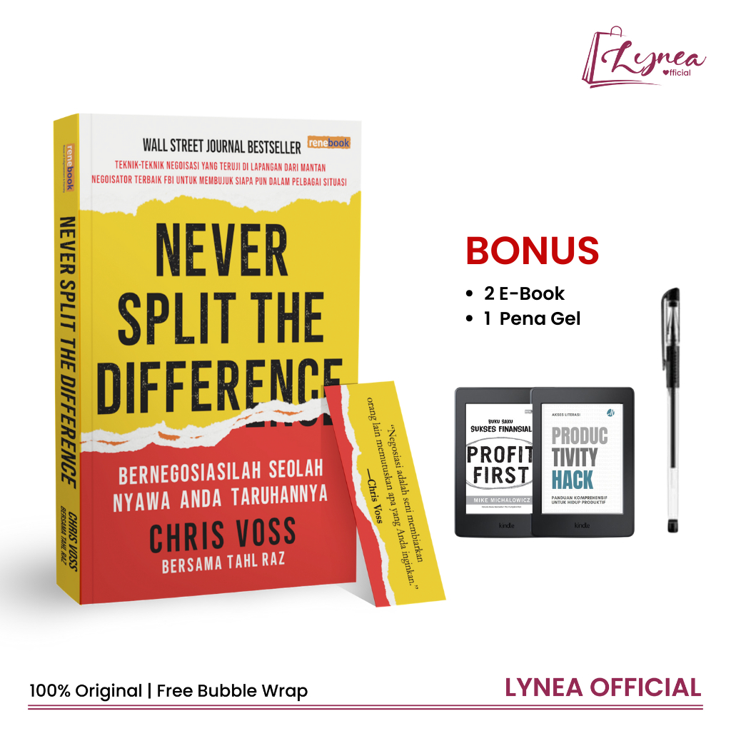 Jual [SPESIAL BONUS] Buku Never Split the Difference - Chris Voss bersama Tahl Raz - Renebook ...