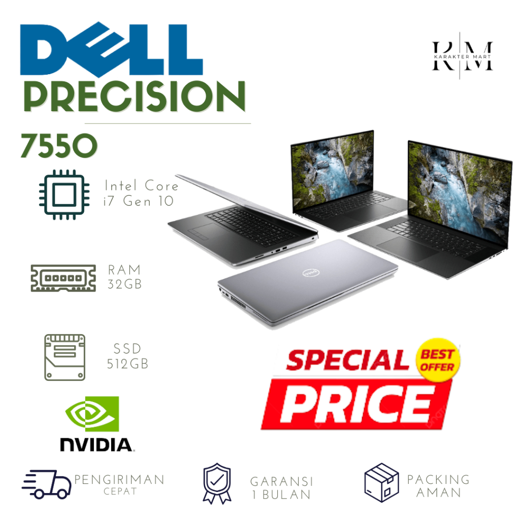 Jual Laptop Dell Precision Mobile Workstation 7550 Core i7 Gen 10 Ram ...