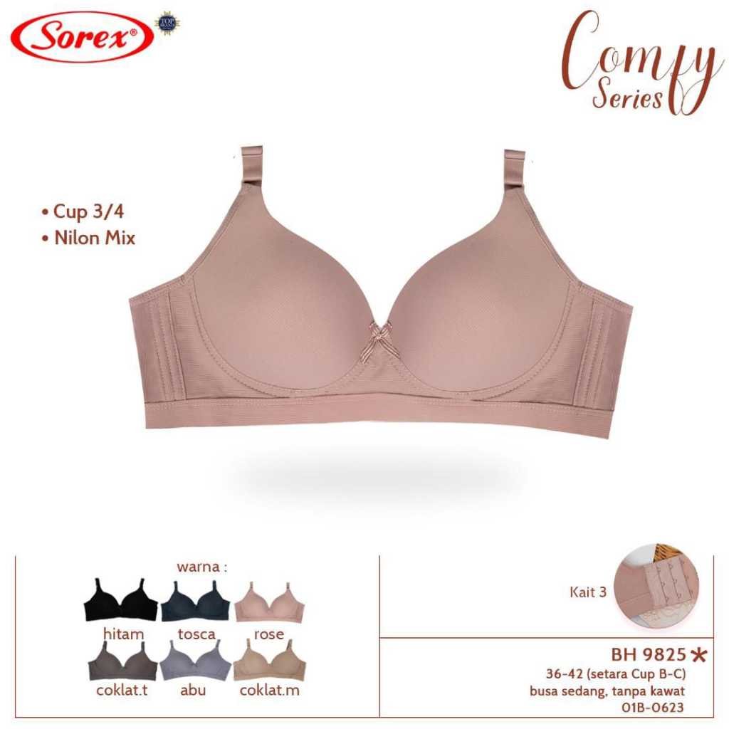 Jual Bra Sorex 9824 Salur Texture BH Sorex Tanpa Kawat Busa Sedang Kait ...