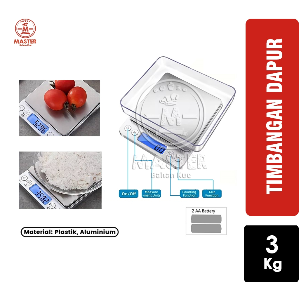Jual Timbangan Dapur 3KG Mini Digital Scale Akurasi 0.1g Timbangan ...
