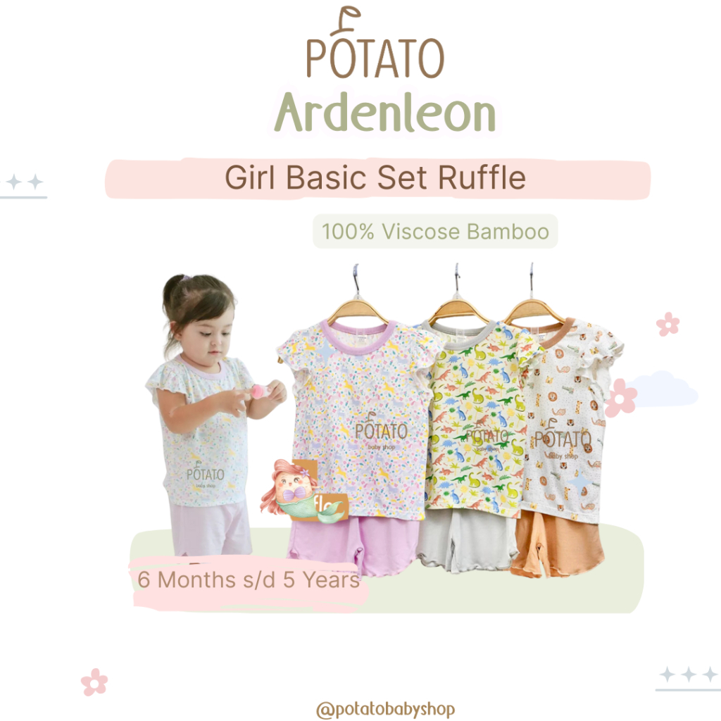 Jual Ardenleon Girl Basic Set Ruffle Setelan Anak Perempuan 6 Months s ...