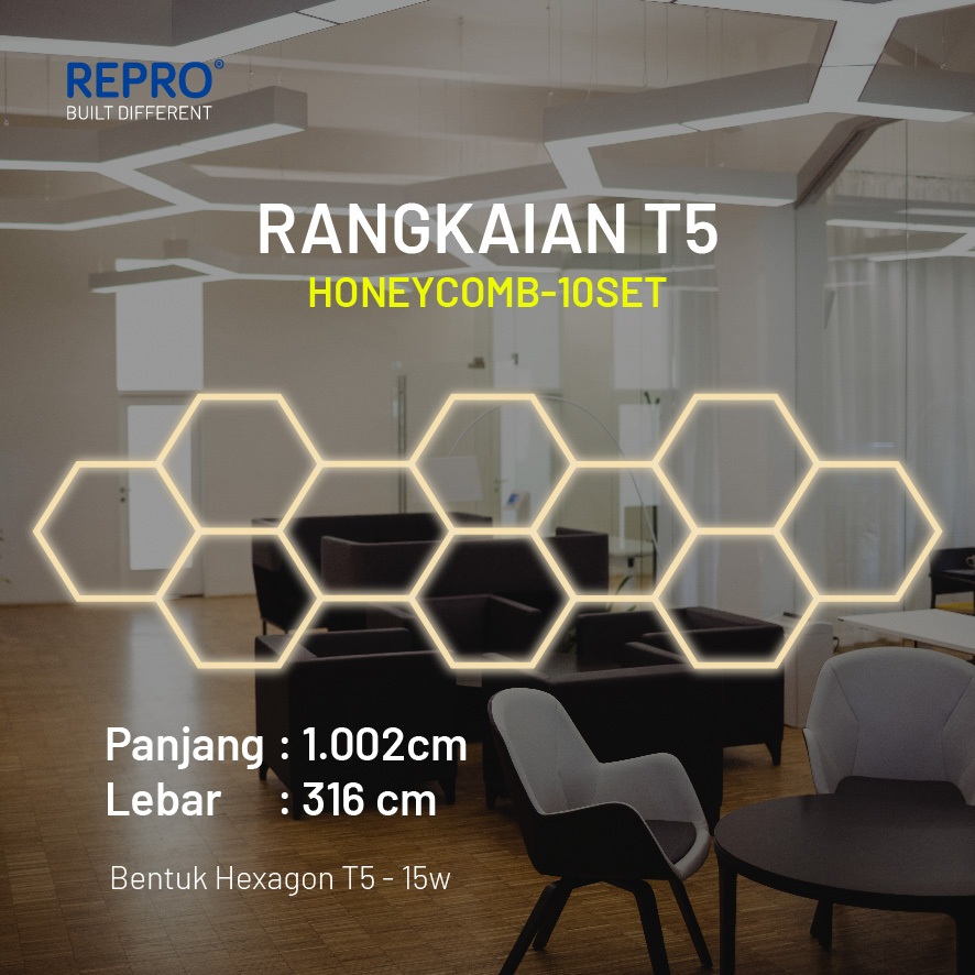 Jual [BEST SELLER] REPRO Rangkaian Lampu Hexagon Honeycomb -10Set ...