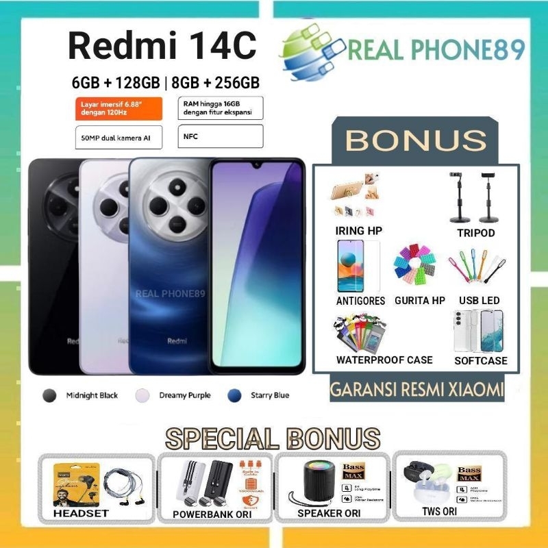 Jual Xiaomi Redmi 14C 6/128GB | Redmi 14c 8/256GB Garansi Resmi Xiaomi ...