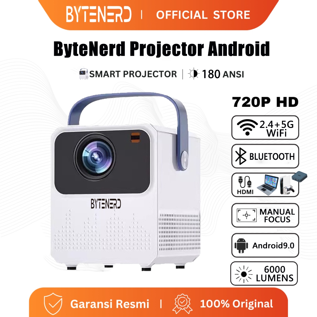 Jual ByteNerd T2 mini Proyektor Android TV 1080P Smart Projector 6000 ...