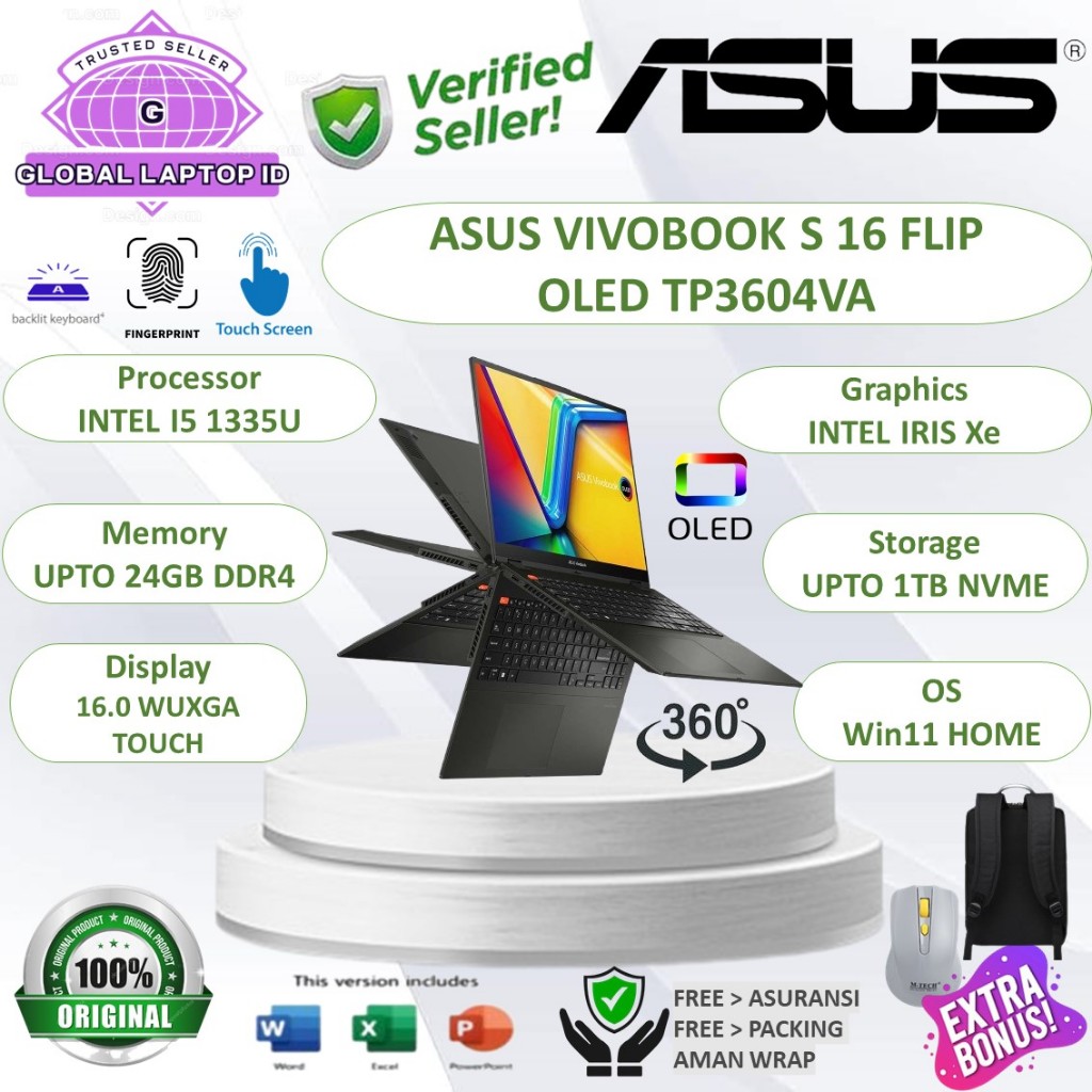 Jual Laptop ASUS VivoBook S 16 FLIP TP3604VA Intel Core i5 1335U Gen13 ...