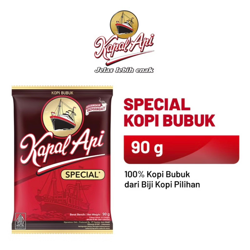 Jual Kopi Kapal Api Special 90gram Tanpa Gula / Kopi Kapal Api Hitam ...