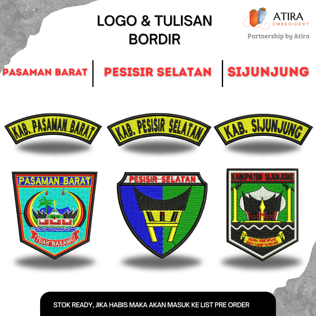 Jual LOGO & TULISAN BORDIR PEMDA PASAMAN BARAT - PESISIR SELATAN ...