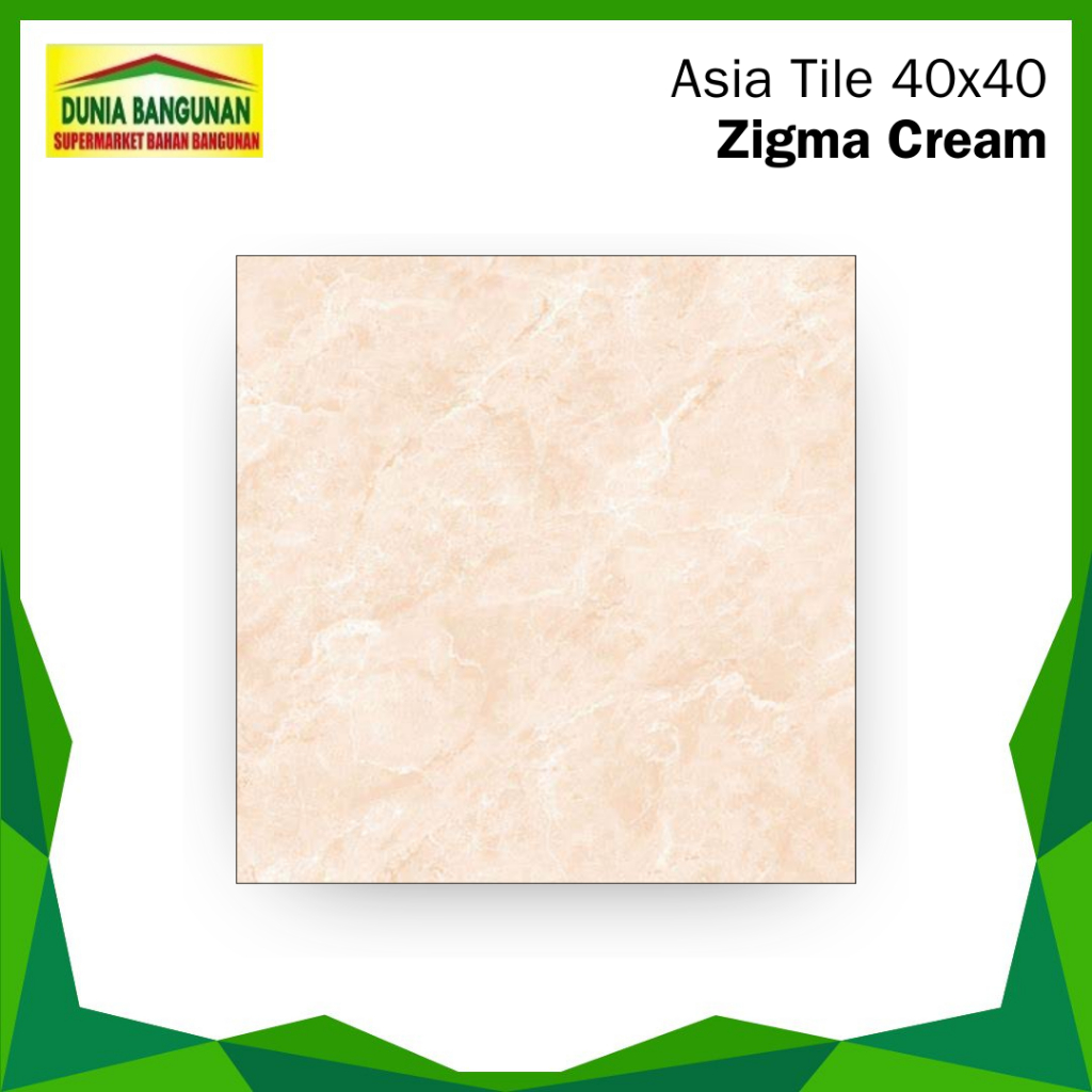 Jual Keramik Lantai 40x40 Asia Tile Zigma Cream Keramik Licin / Keramik Lantai Marmer / Keramik ...