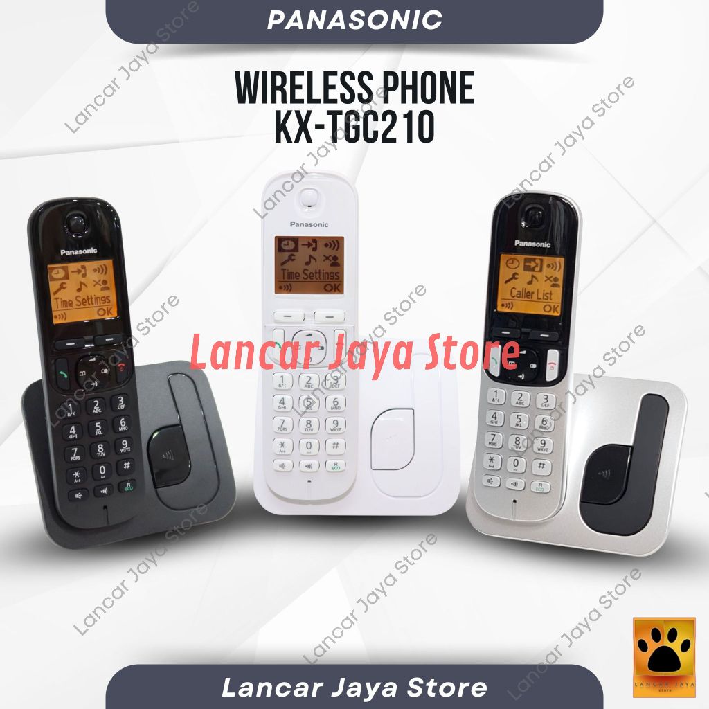 Jual Telepon Wireless Panasonic KX-TGC250 Hitam Telpon Rumah Panasonic | Shopee Indonesia