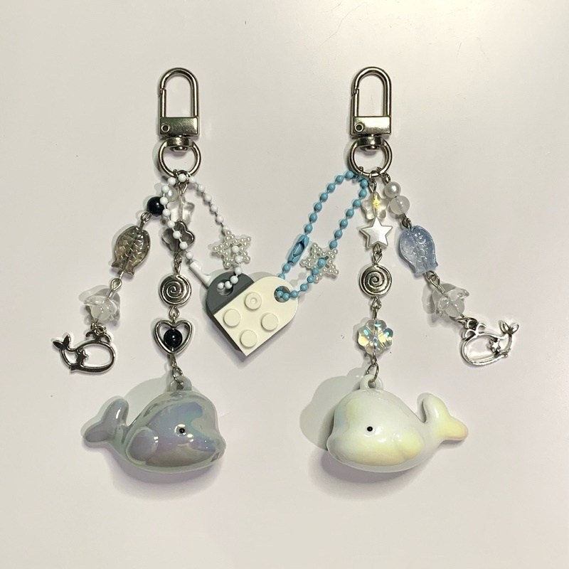Jual [Ready]2 Pcs Couple Keychain | Whale Beads Keychain Couple ...