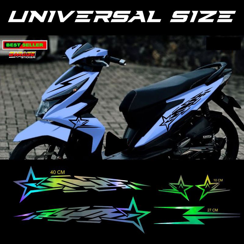 Jual Stiker bintang set stret tribal ALL MOTOR cuting sticker universal ...