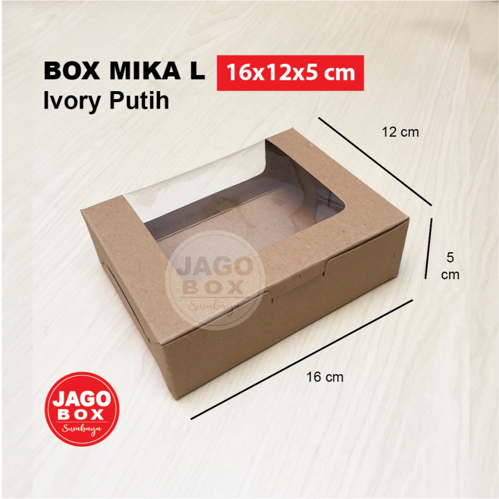 Jual Box Kotak Kue Snack Mika L 16x12x5 cm KRAFT | Shopee Indonesia