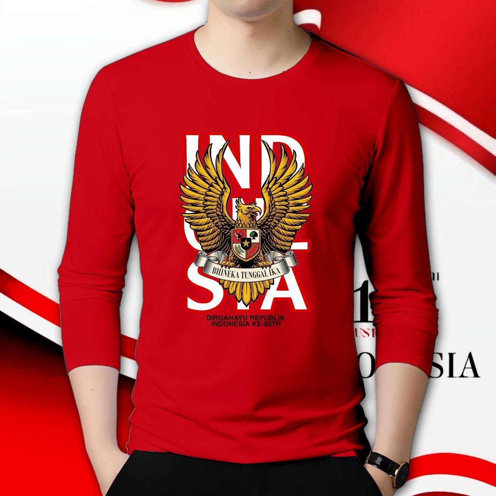 Jual (10 MOTIF) TSHIRT KAOS LENGAN PANJANG 17 AGUSTUS 2025 PRIA WANITA DEWASA / BAJU KAOS 17 ...