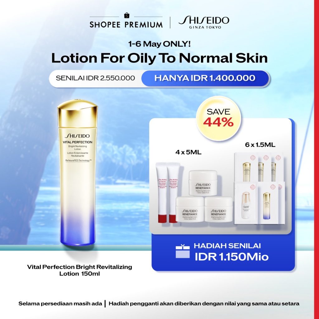 Jual Shiseido Vital Perfection Bright Revitalizing Lotion 150ml | Shopee Indonesia