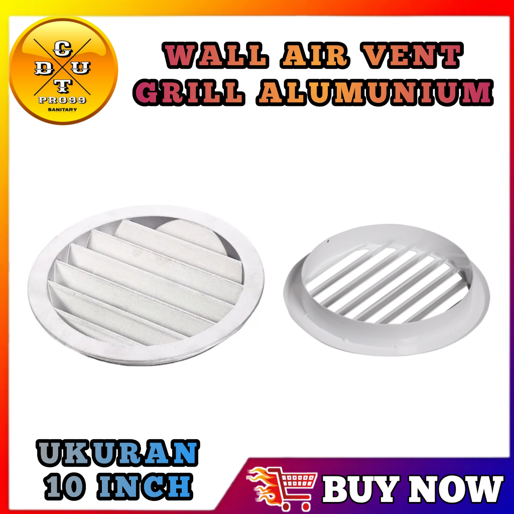 Jual Wall Air Vent Grill Alumunium Fleksibel Ducting 10 inch - Grill ...
