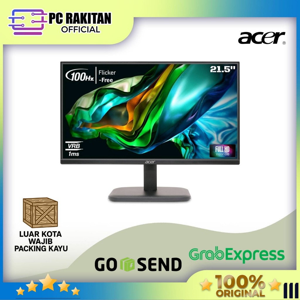 Jual ACER MONITOR 22 INCH EK220Q VA FHD 1080P 1MS 100HZ (BUNDLE PC ...