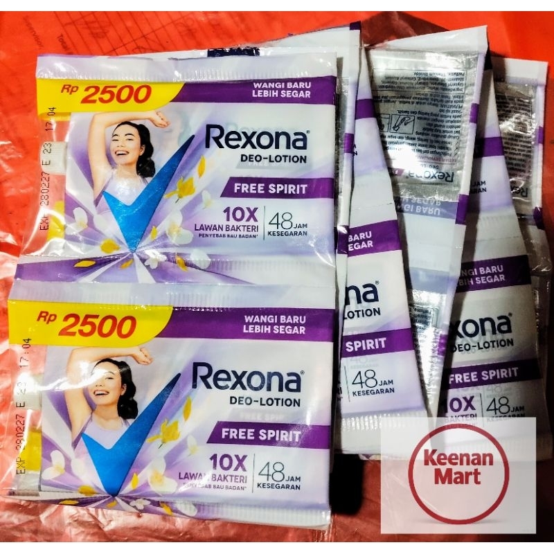 Jual Rexona Deo Lotion Free Spirit Sachet 6ml (1 Renceng Isi 12 ...