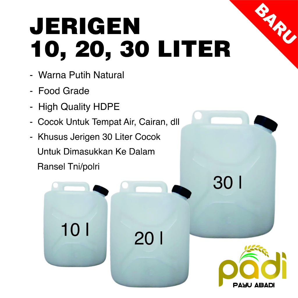 Jual jerigen 10 liter | 20 liter | 30 liter kondisi baru | Cocok untuk ...