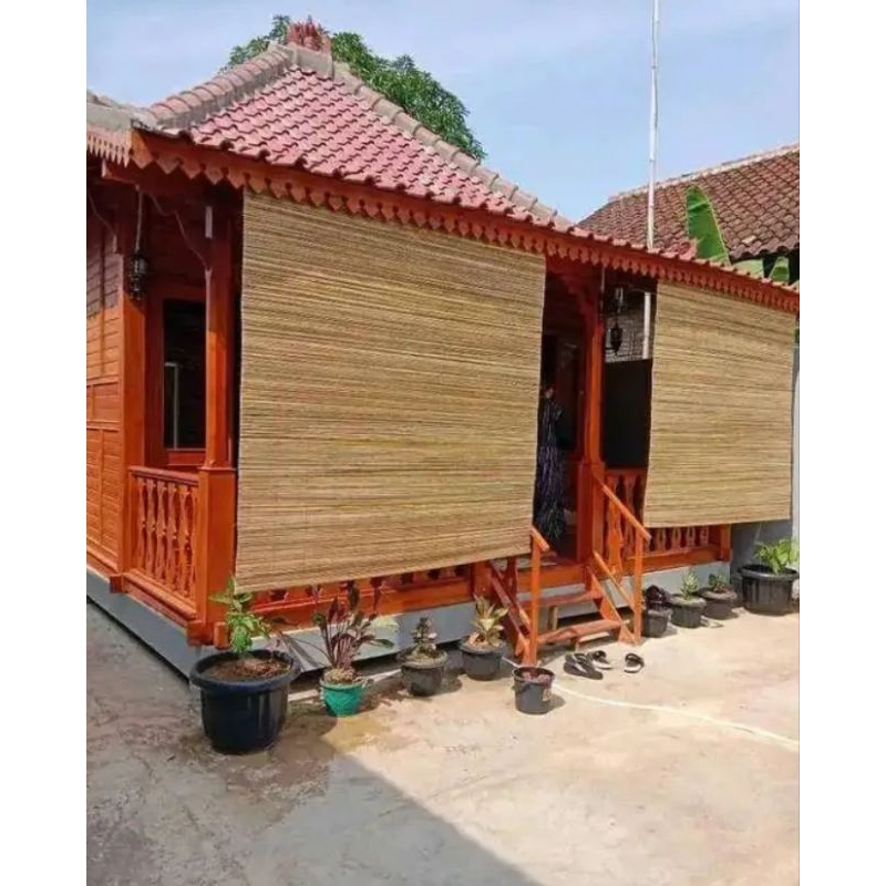 Jual Tirai kerei bambu sawit outdoor, Tampias hujan&panas | Shopee ...