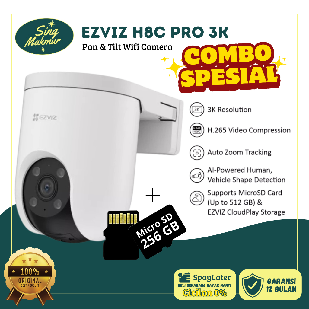 Jual Ezviz H8c Pro 3K 5MP Smart Home Pan & Tilt IP Camera CCTV Outdoor | Shopee Indonesia