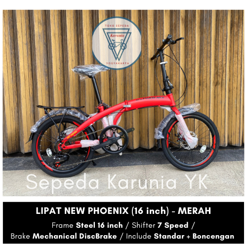 Jual Sepeda Lipat 16 inch New Phoenix 7 Speed (khusus GOSEND Yogyakarta ...